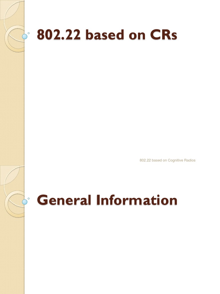 802.22 Cognitive Radio Overview | PDF | Cognitive Radio | Spectral Density