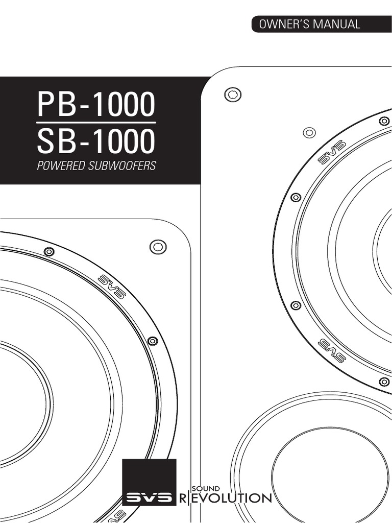 SVS PB-SB-1000 - Manual - 03182014 - Web | PDF | Loudspeaker | Amplifier