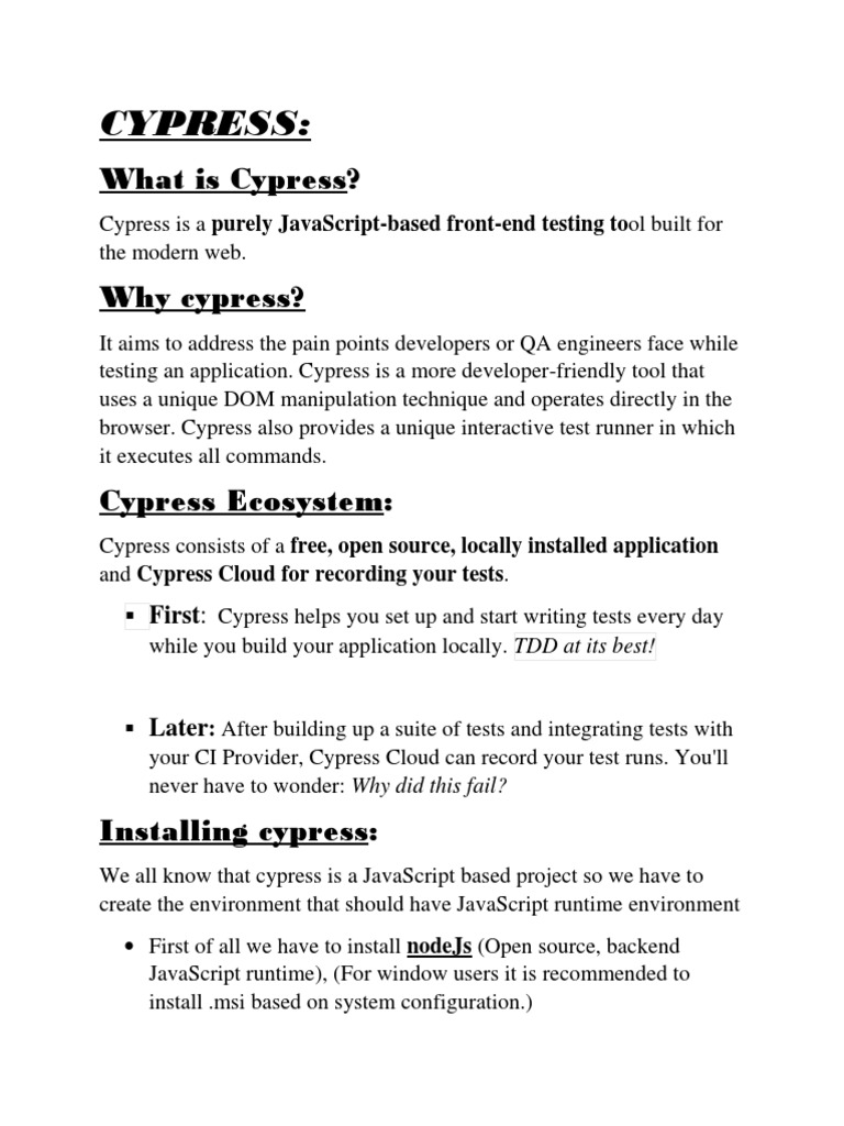 Cypress | PDF | Java Script | Data Type