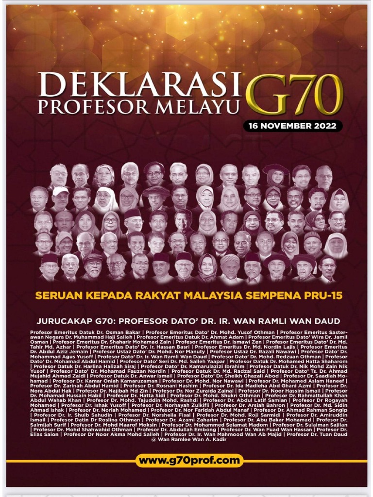 Deklarasi 70 Profesor Melayu | PDF Deklarasi 70 Profesor Melayu | PDF