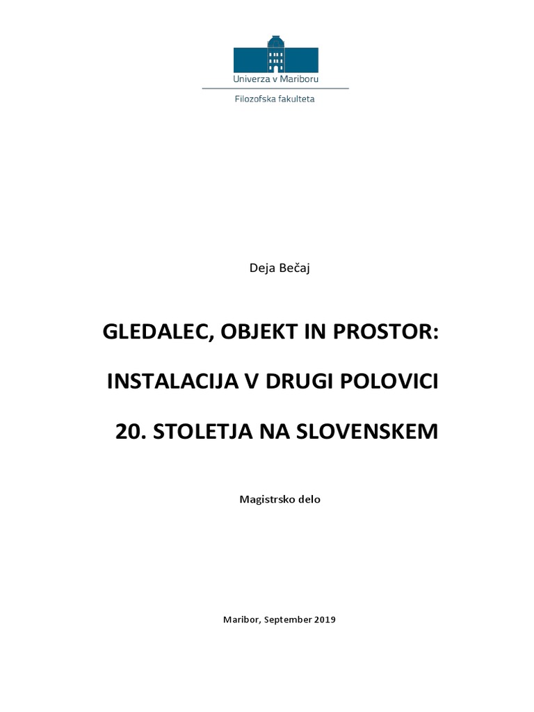 Spectator, Object and Space: Installation in The Second Half of The ...