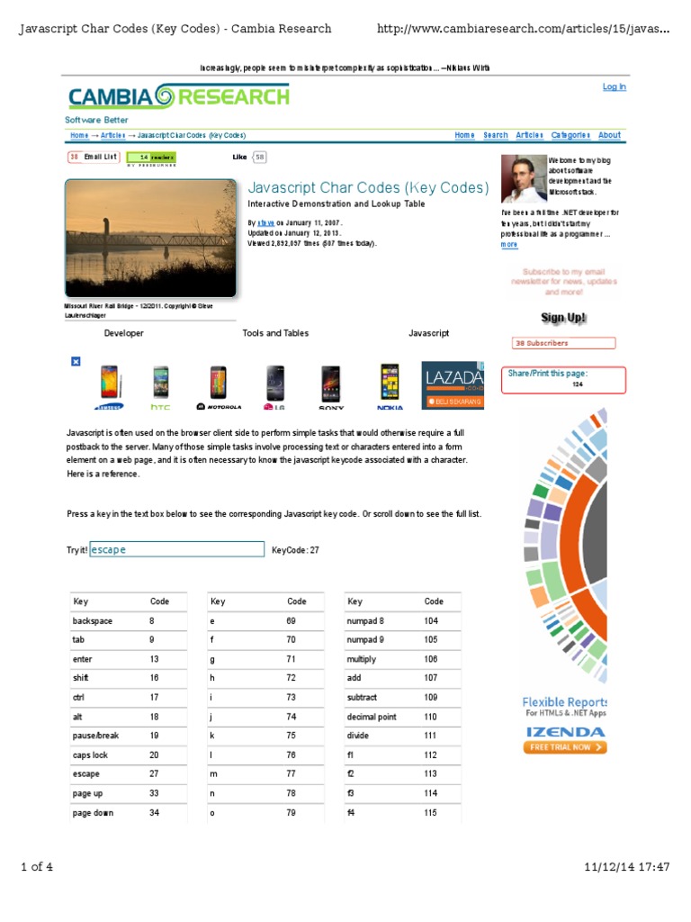 js-key-code | PDF | Java Script | Software