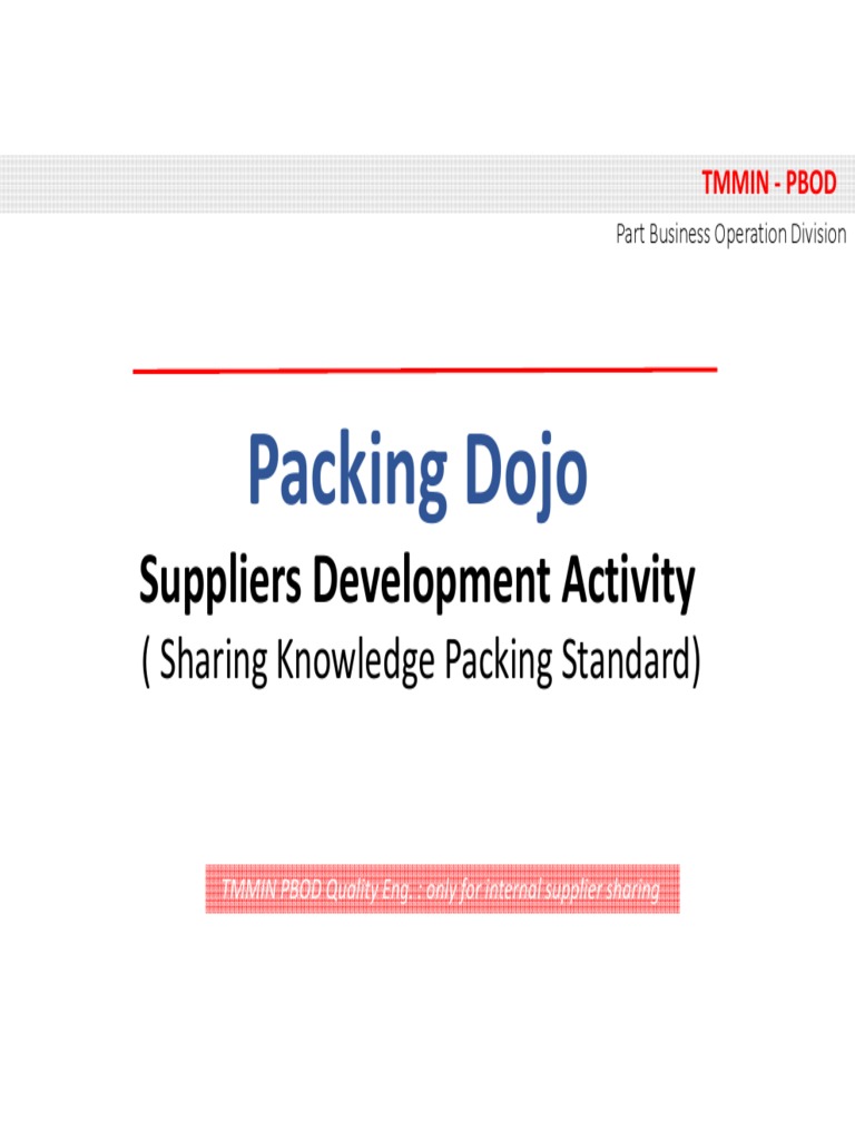 Packing Dojo: Suppliers Development Activity | PDF | Barcode | Secondary Sector Of The Economy