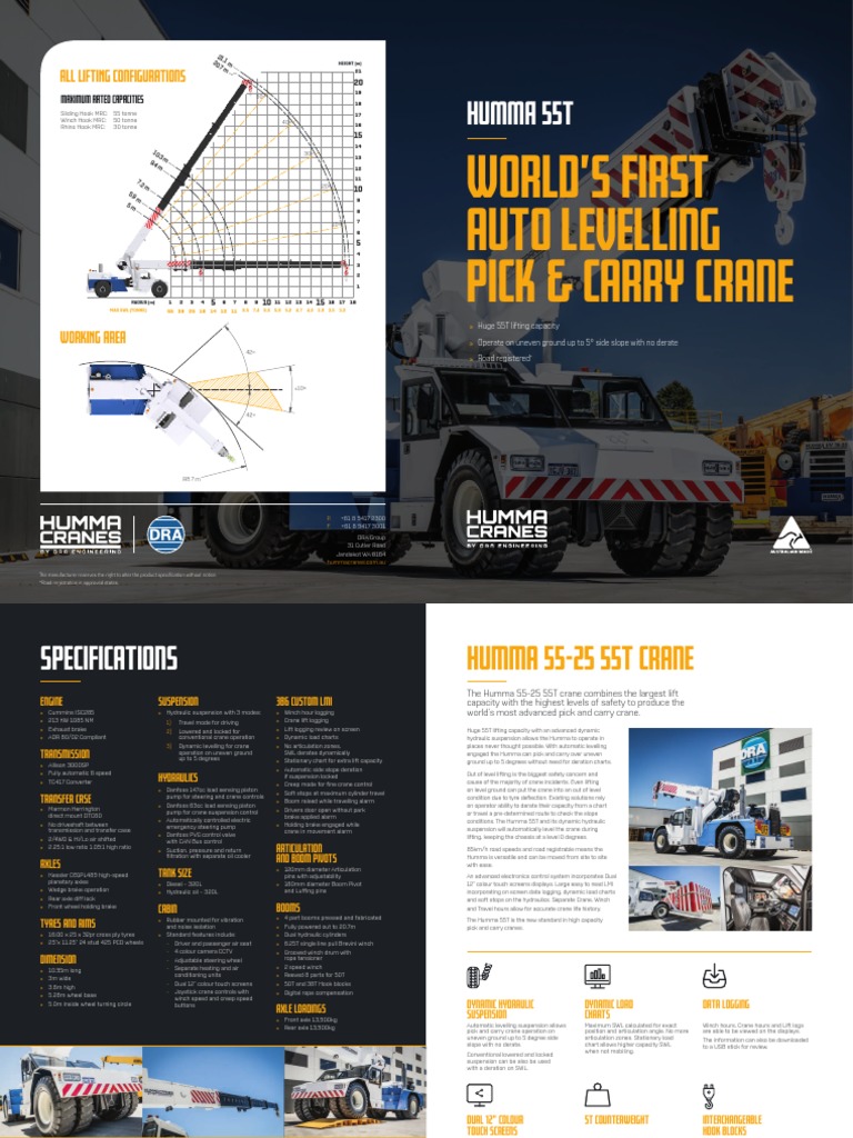 Humma Cranes 55T Brochure | PDF | Crane (Machine) | Steering