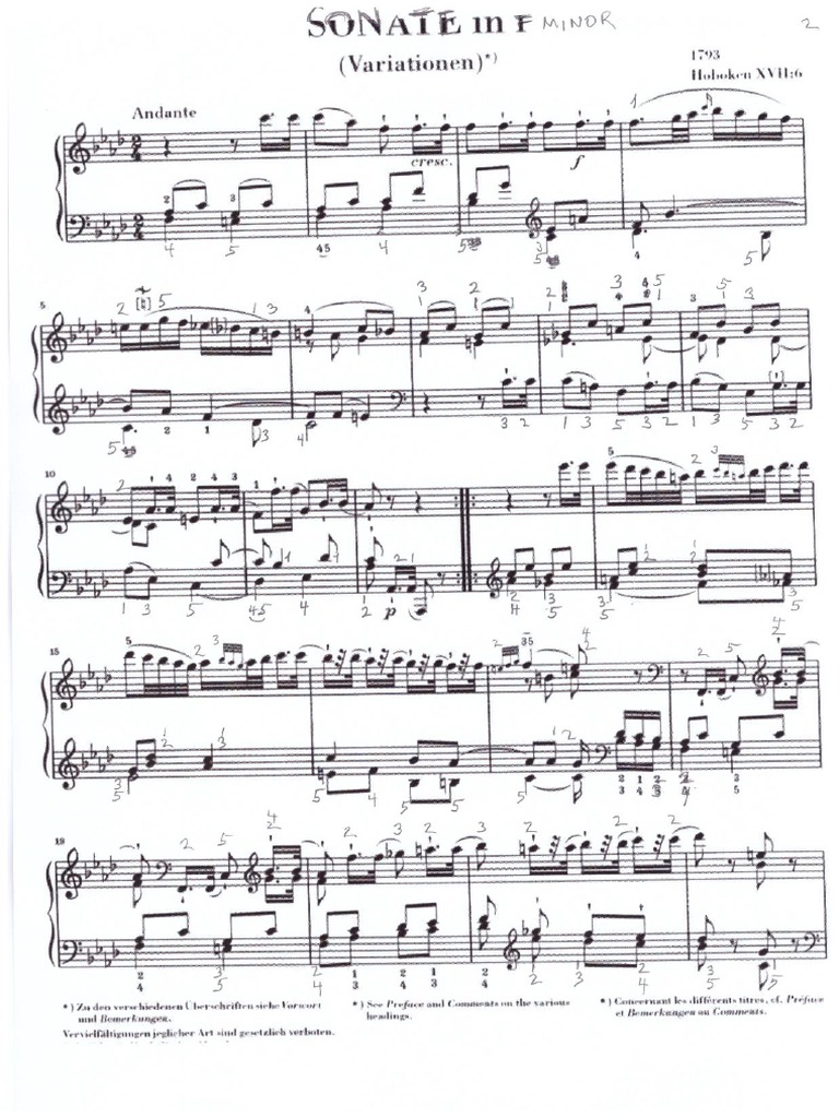 Haydn Variations in F Minor Henle Edition | PDF