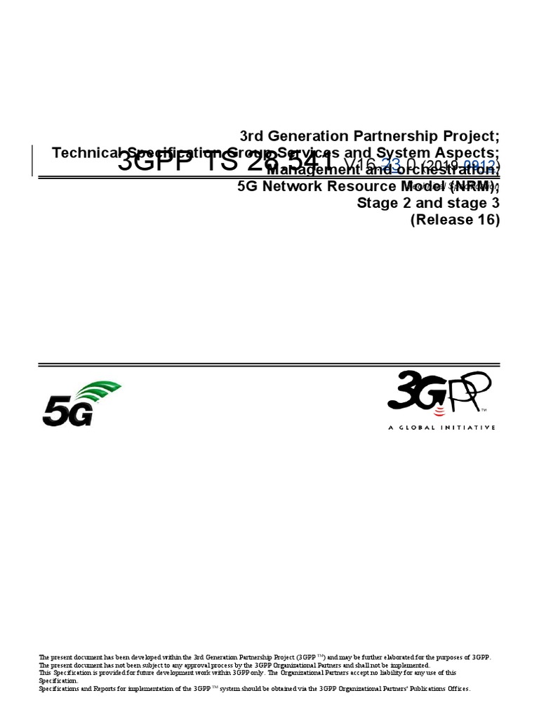 3GPP TS 28.541 | PDF | 3 Gpp | Computing