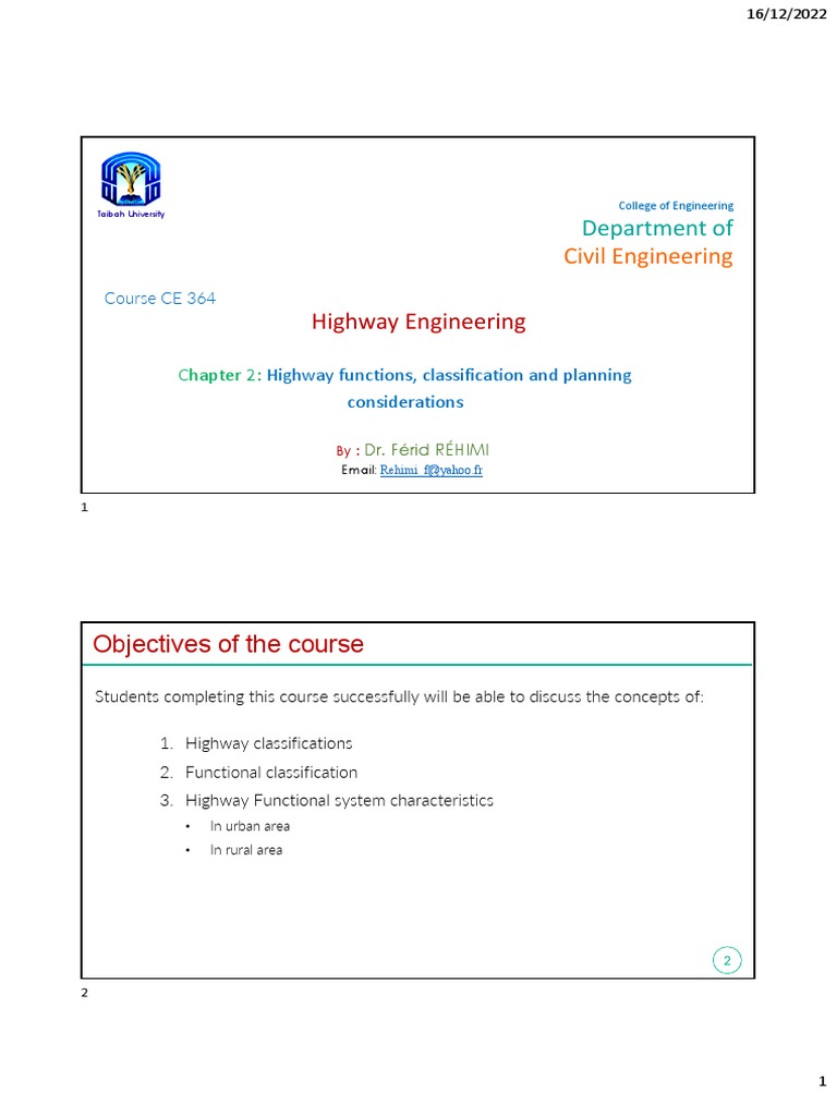 CE364 Chapter 2 | PDF | Controlled Access Highway | Highway