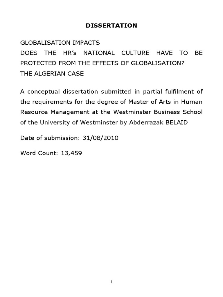 Globalisation's Impact on Algerian HR Culture | PDF | Globalization ...