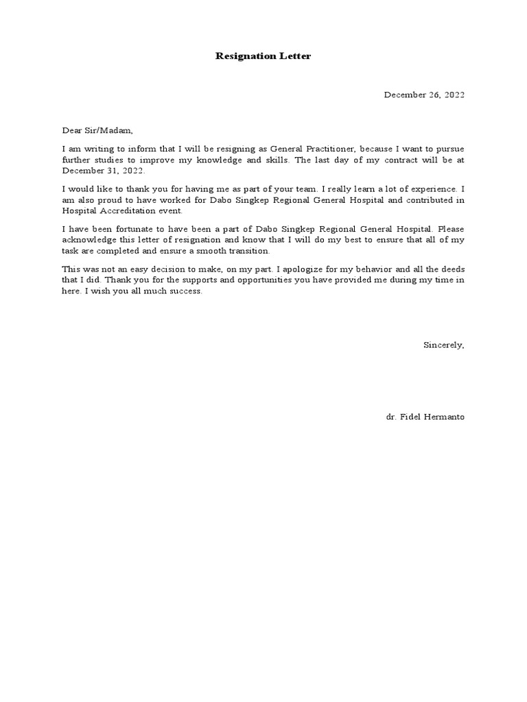 Resign Letter | PDF