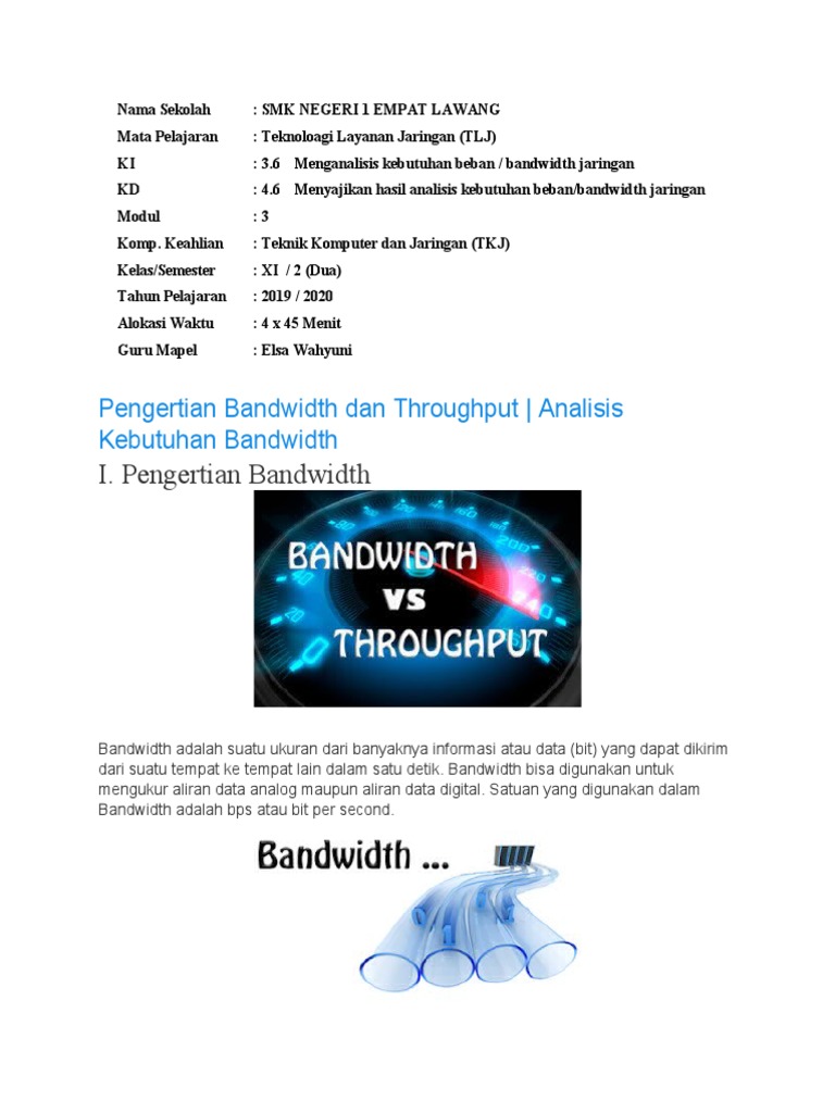 Belajar Bandwidth & Throughput | PDF