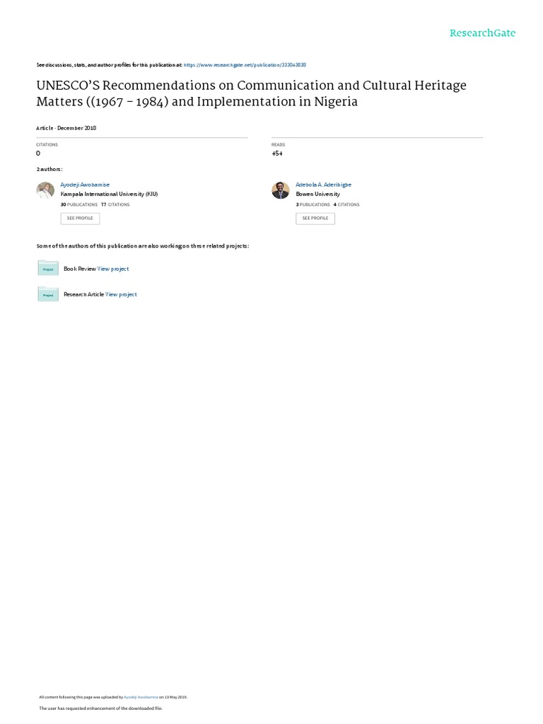 Unesco Recommendations On Communications and Cultural Heritage | PDF | Unesco | Science