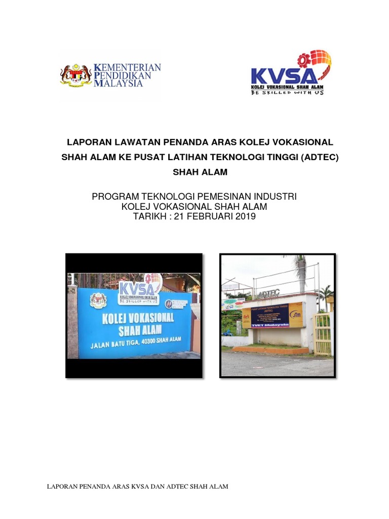 Laporan Penanda Aras Kvsa Dan Adtec Shah Alam | PDF