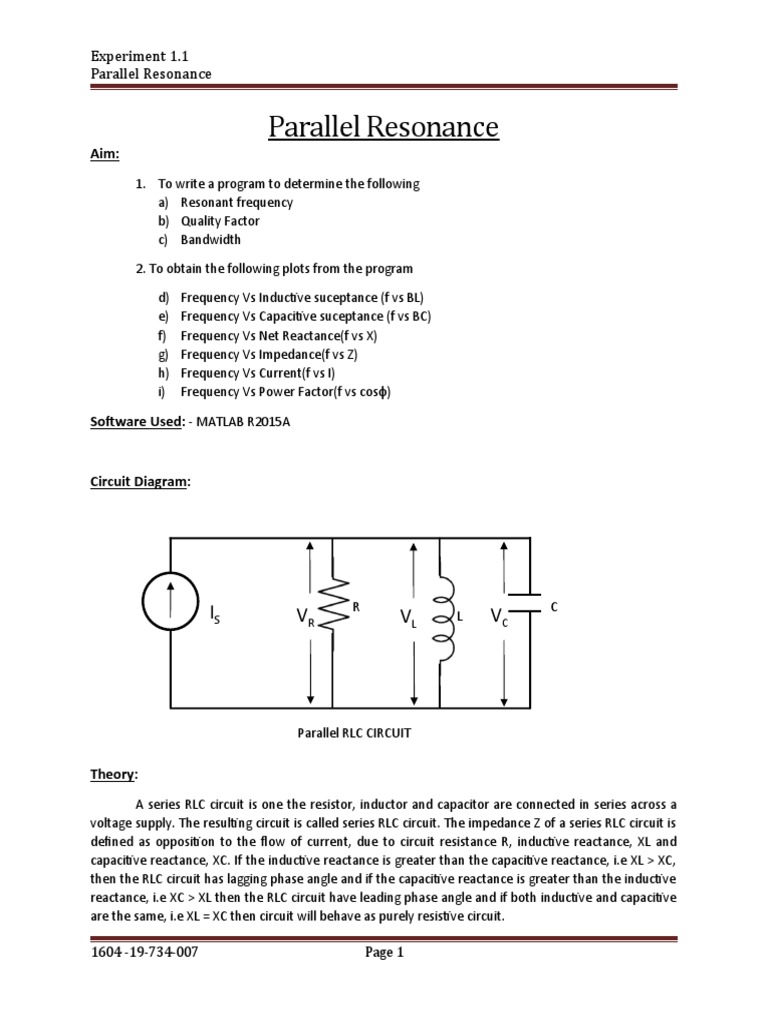 Parallel Resonance-007 | PDF | Electrical Network | Electrical Impedance