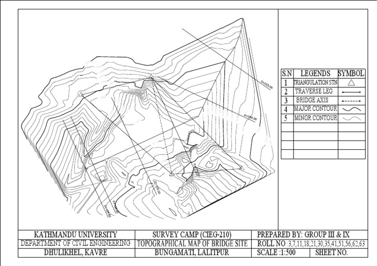 Topographic Map of Bridge Survey Site in Bungmati | PDF | Map | Civil ...