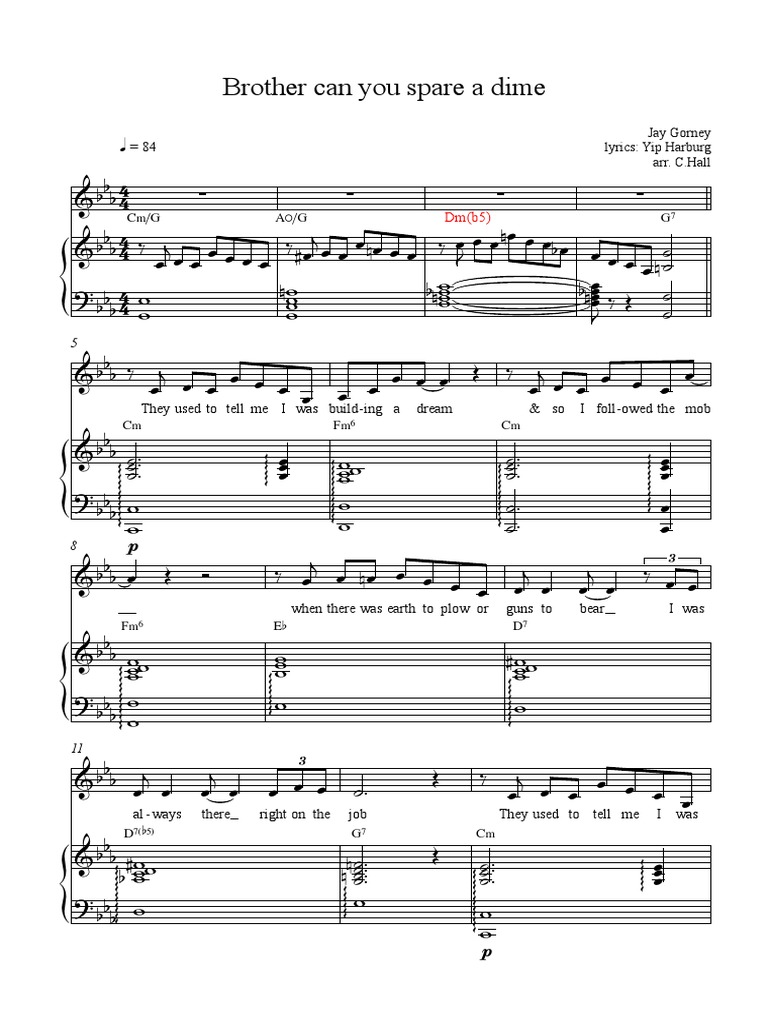 Brother Can You Spare A Dime Piano Vocal | PDF