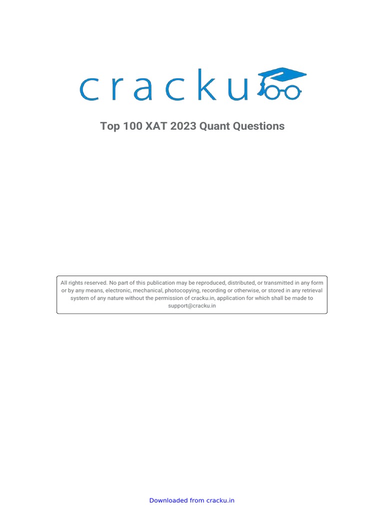Top 100 XAT 2023 Quant Questions | PDF | Triangle | Litre