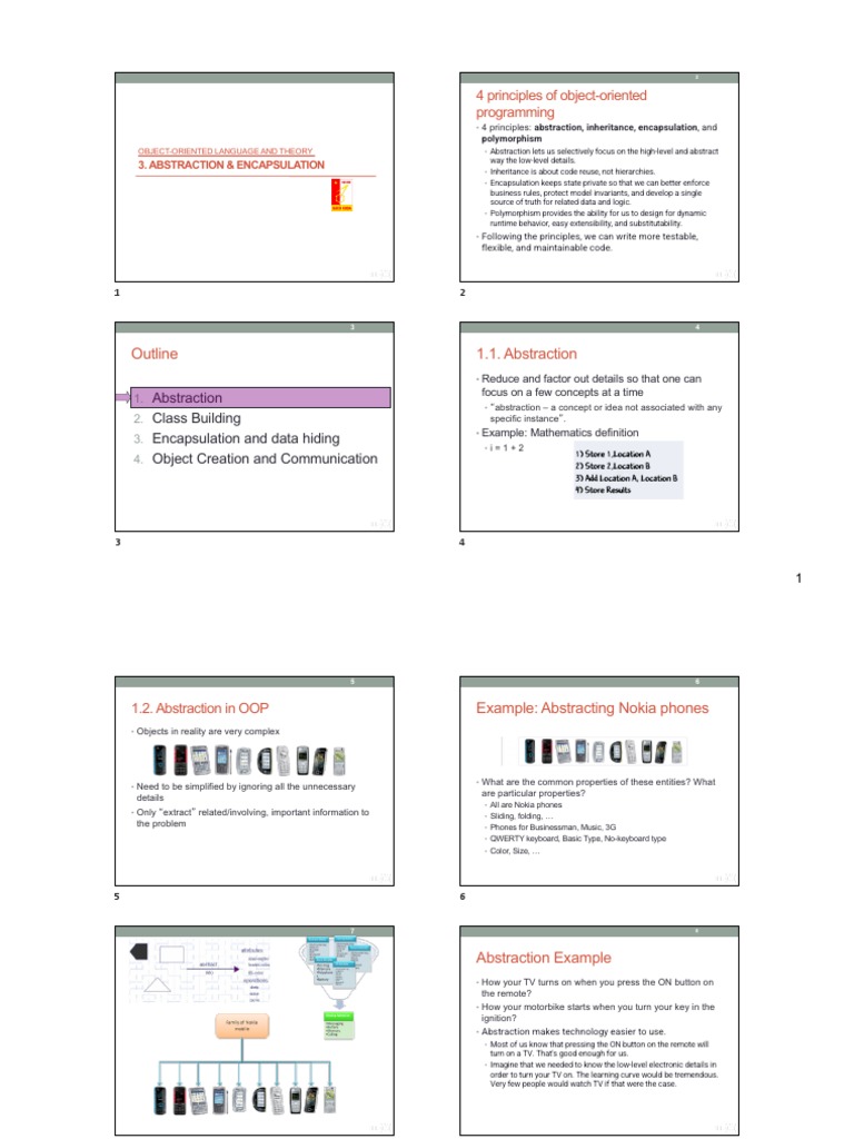 03 Abstraction Encapsulation Pdf Constructor Object Oriented Programming Programming