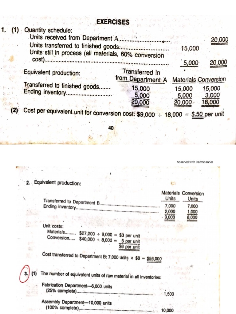 Matz Usry (Process Costing, Chapter-4) Solutions | PDF
