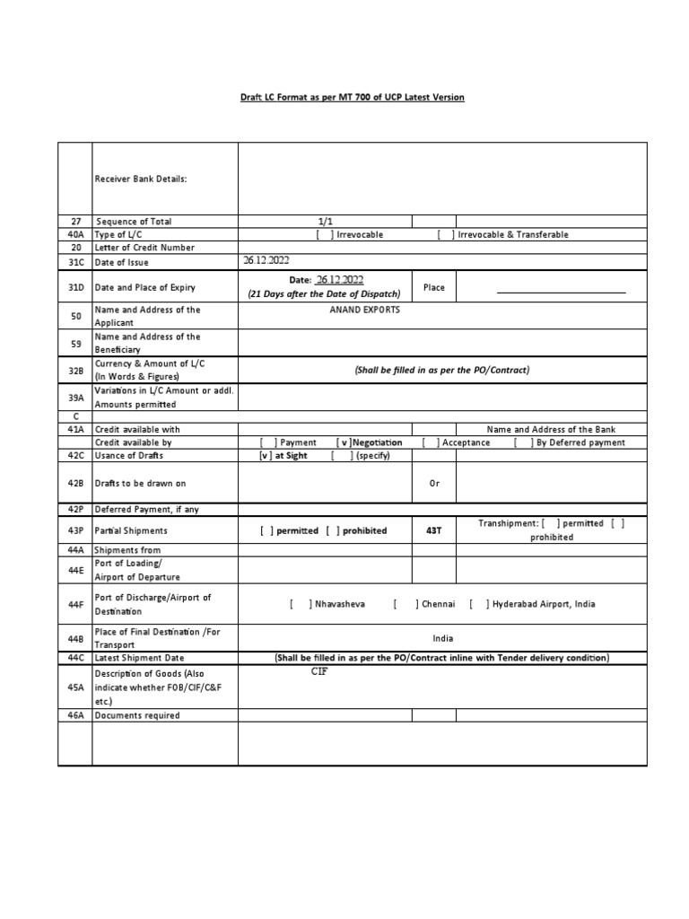 LC 1 | PDF | Letter Of Credit | Trade