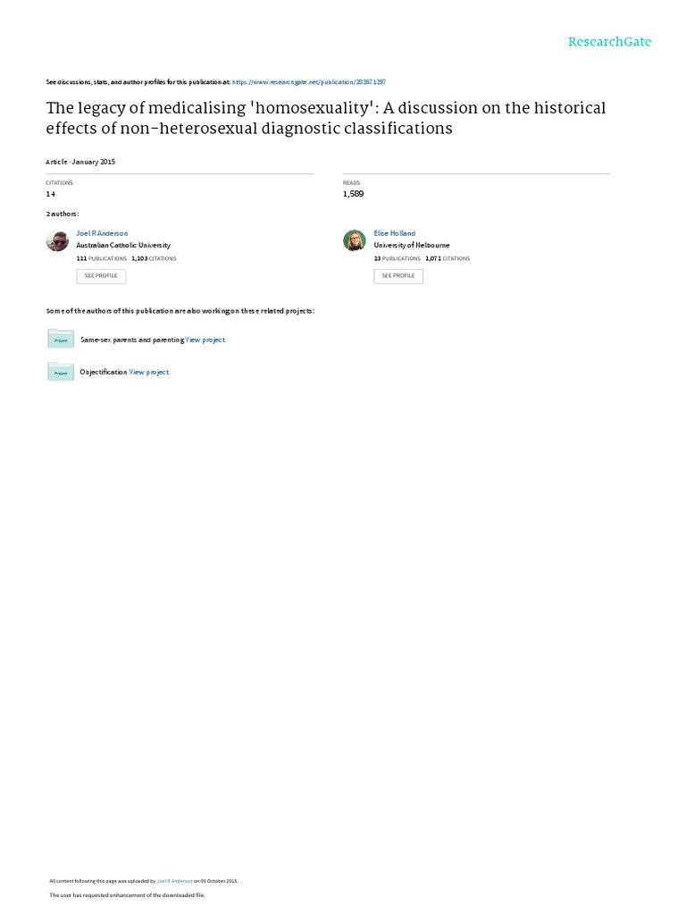The Legacy of Medicalising 'Homosexuality': A Discussion On The ...