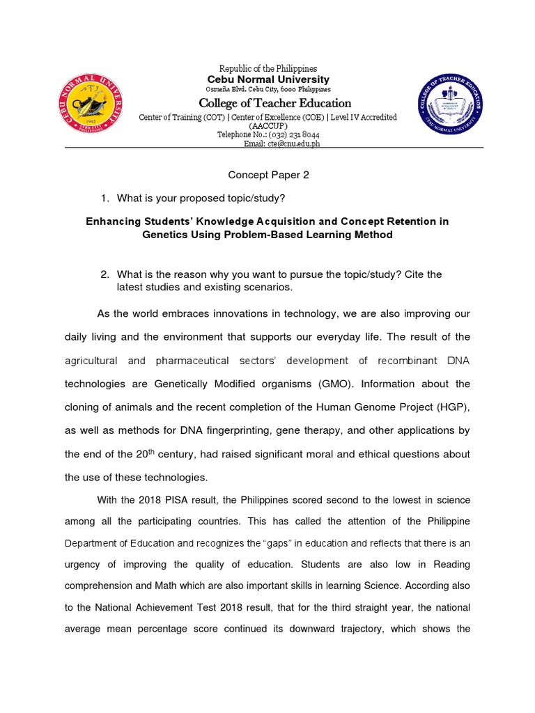 Enhancing Students' Knowledge Acquisition and Concept Retention ...