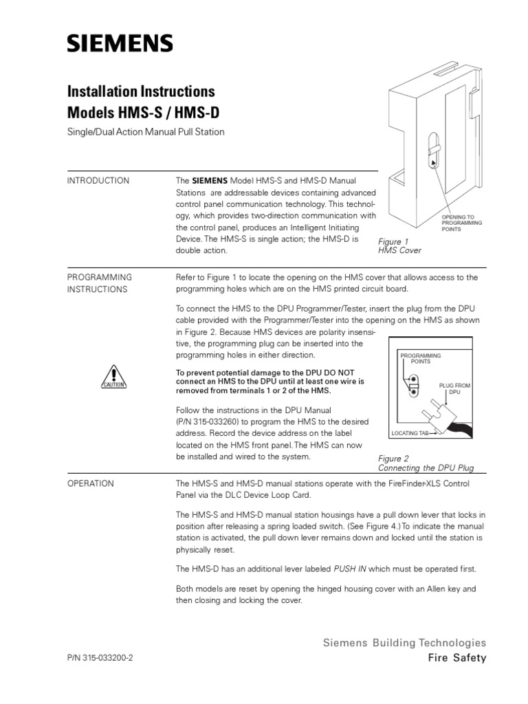 Installation Instructions Models Hms S Hms D Single Dual Action
