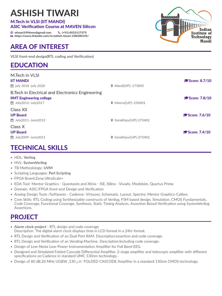 Ashish Tiwari: Area of Interest | PDF | Hardware Description Language ...
