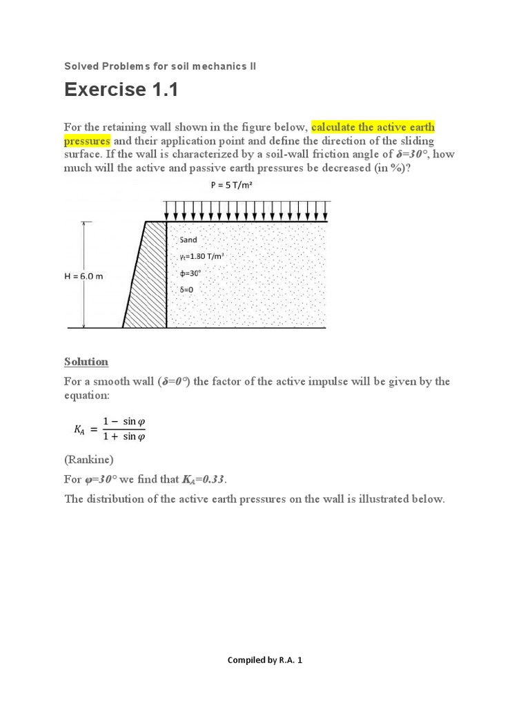 Soil Mechanics Exersics | PDF | Pressure | Physical Quantities