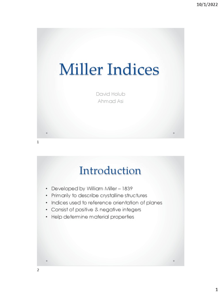 Miller Indices-Print | Download Free PDF | Crystal Structure | Physical ...