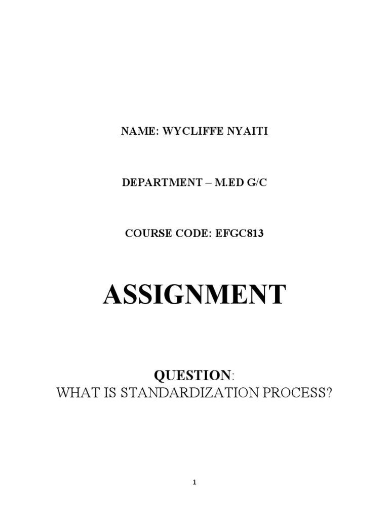 ASSIGNMENT | PDF | Test (Assessment) | Standardized Tests