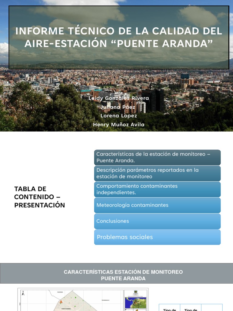 Informe Técnico Estacion Monitoreo Puente Aranda | PDF | Ciencias ...