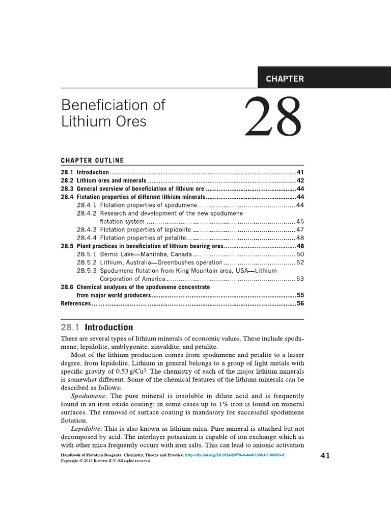 Beneficiation of Lithium Ores | PDF | Mining | Minerals