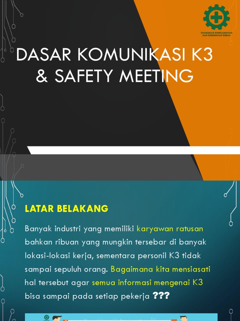 2022 Dasar Komunikasi K3 & Safety Meeting | PDF