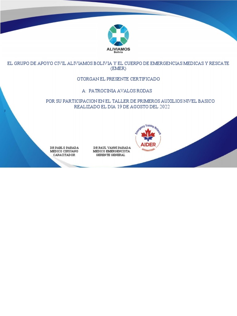 Certicado Patrocinia Avalos | PDF