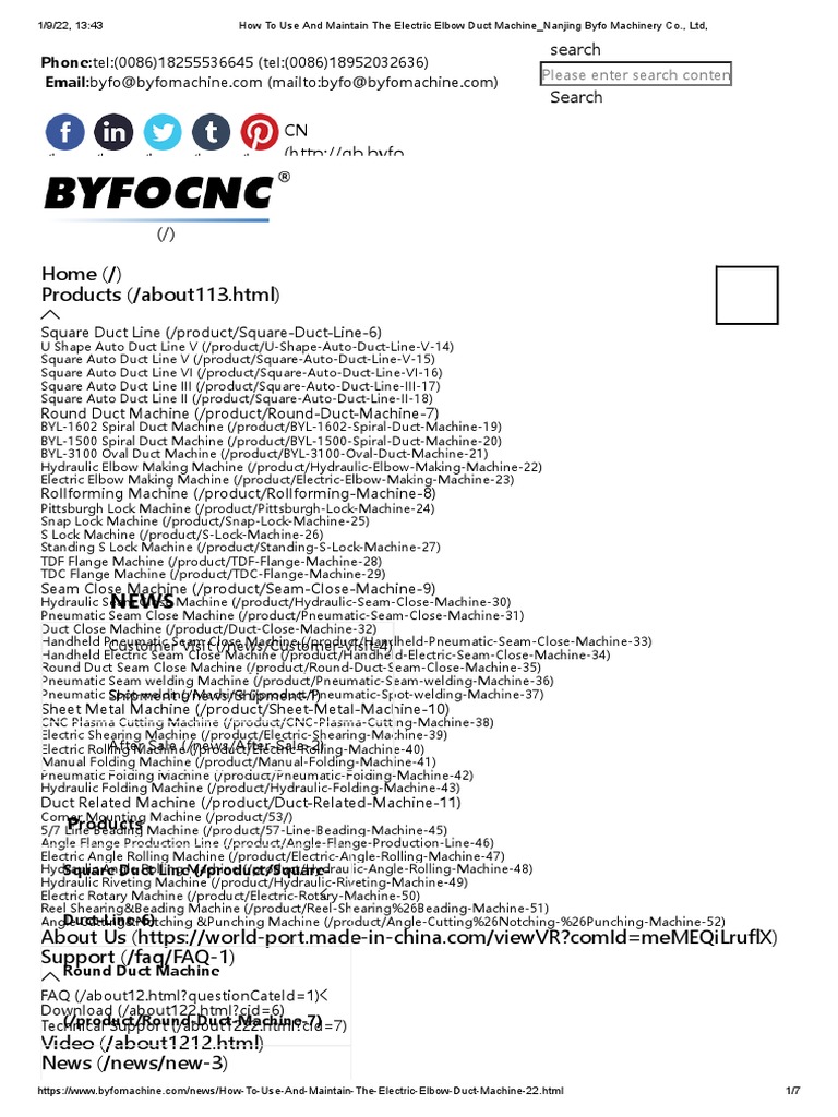 How To Use and Maintain The Electric Elbow Duct Machine - Nanjing Byfo ...