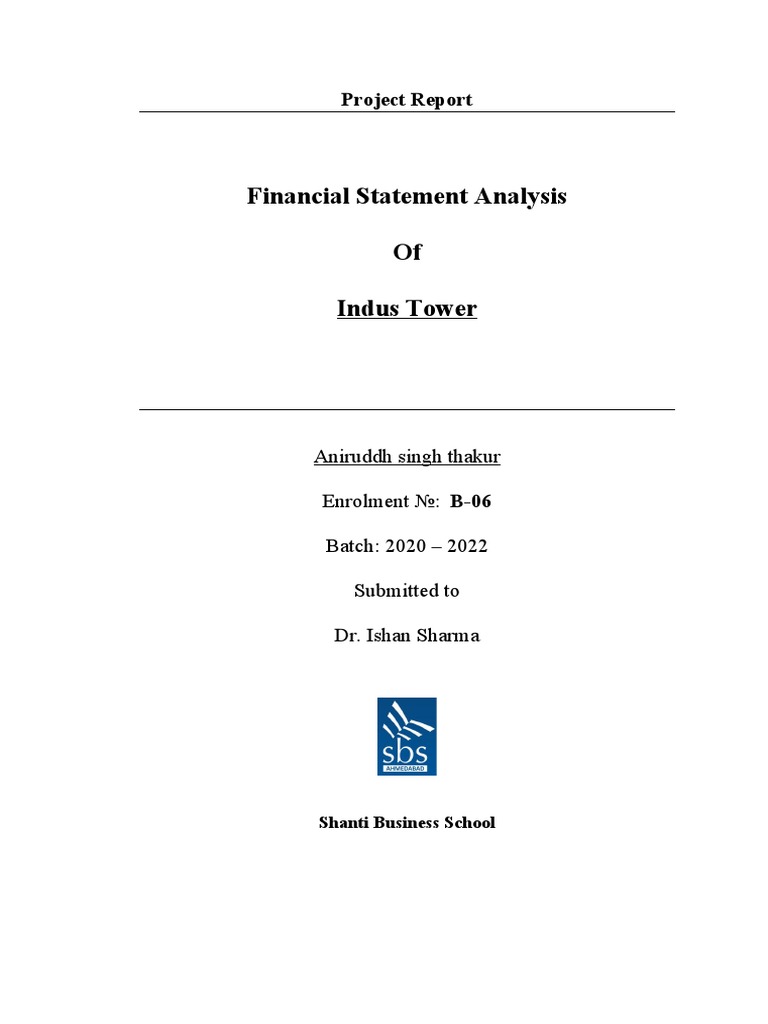Aniruddh Thakur, B-06, Fsa, Indus Tower | PDF | Equity (Finance) | Cash Flow Statement
