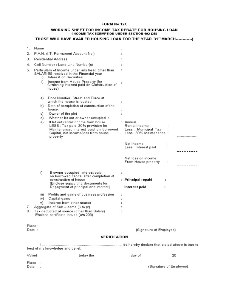 Form12c 2022-23 | PDF | Loans | Income