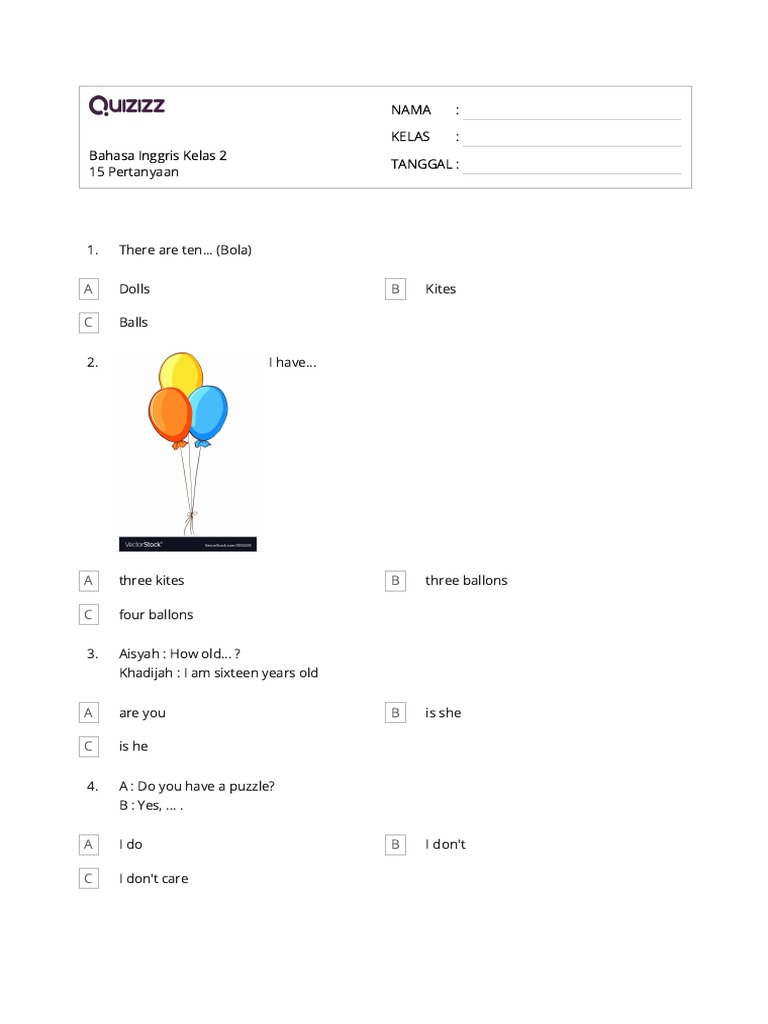 Bahasa Inggris Kelas 2 | PDF
