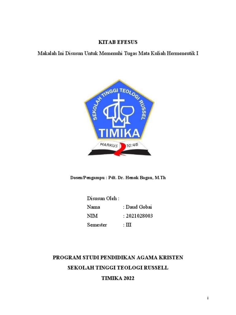 Makalah Kitab Efesus | PDF