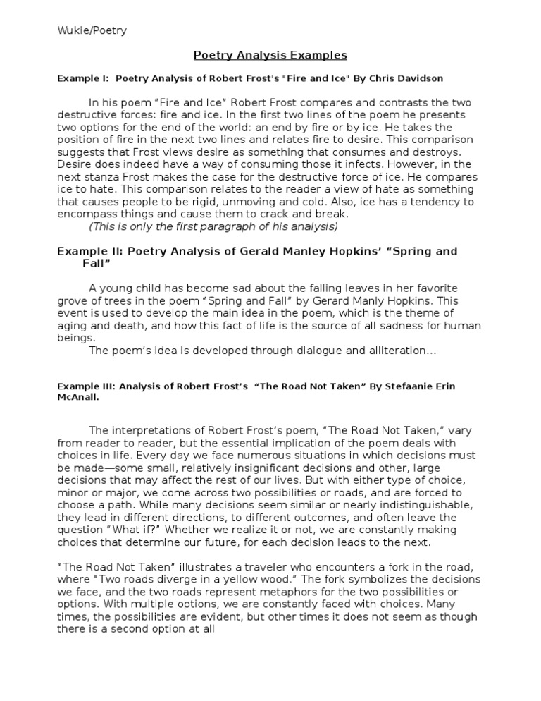Poetry Analysis Examples | PDF | Poetry | Psychological Concepts