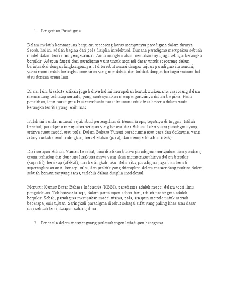 Pengertian Paradigma | PDF