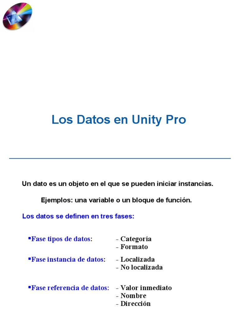 PLC UNITY CURSO 04 Los Datos en Unity Pro | PDF | Tipo de datos | Poco