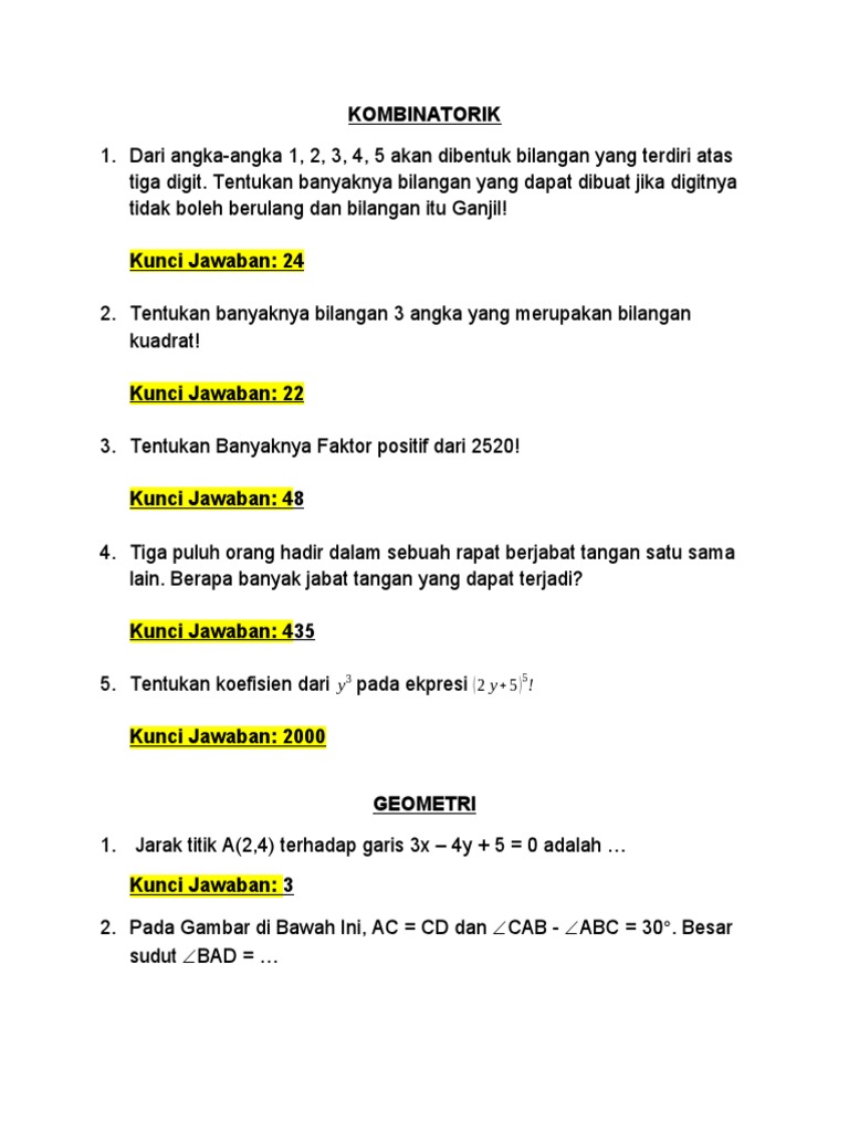Soal Pre Test | PDF