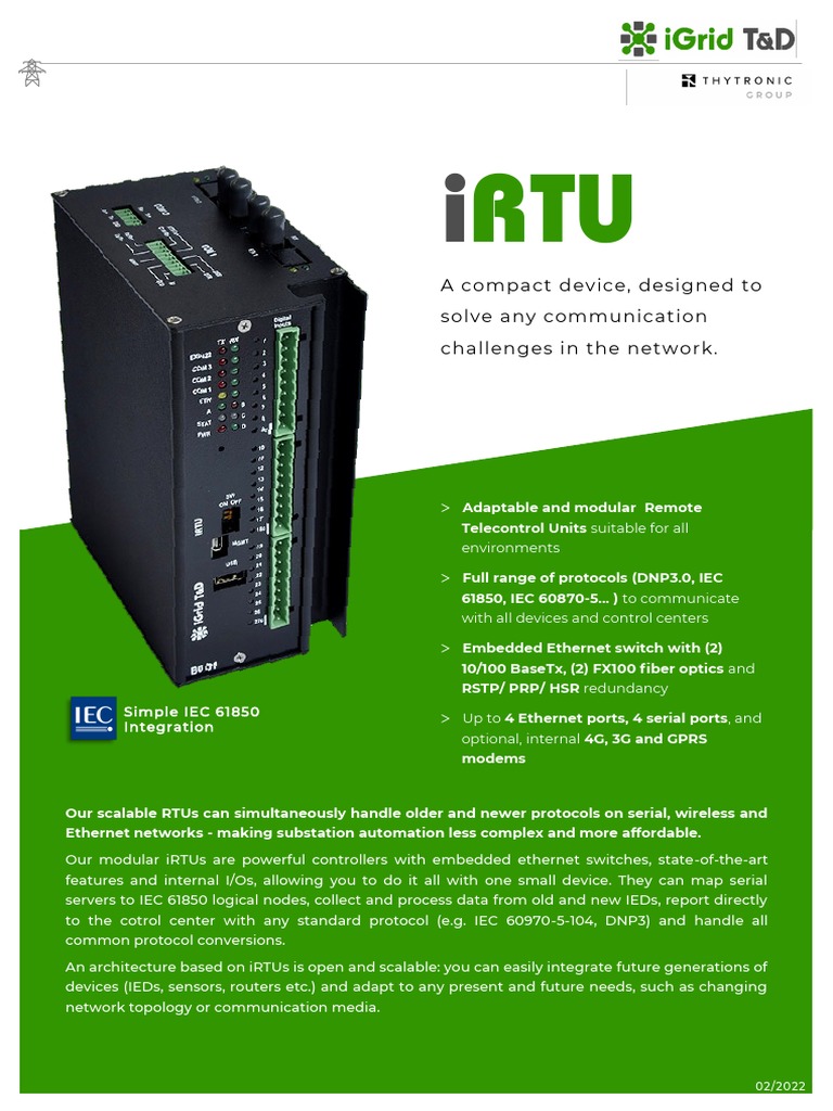 iRTU Brochure 2022 | Download Free PDF | Programmable Logic Controller | Computer Network