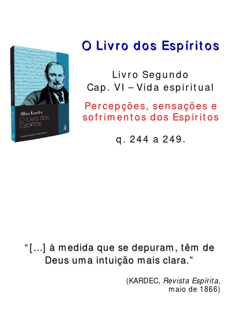 OLE Q. 244 A 249 Percepcoes Sensacoes e Sofrimentos Dos Espiritos | PDF | Espiritismo | Deus