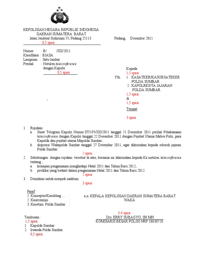 Surat Biasa Minu Polri | PDF