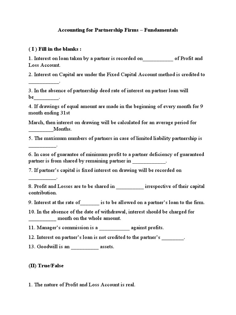 L2 - Accounting For Partnership Firms | PDF | Partnership | Interest