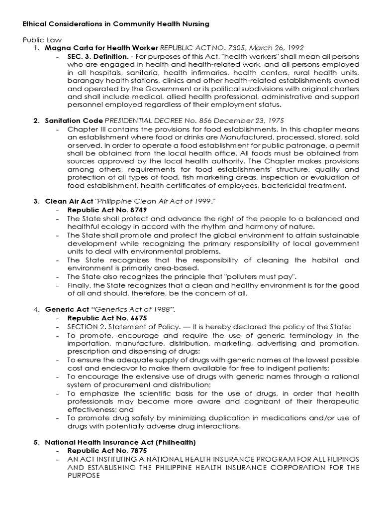 CHN - Phillipine Nursing Laws Final - 010728 | PDF | Licensure | Employment