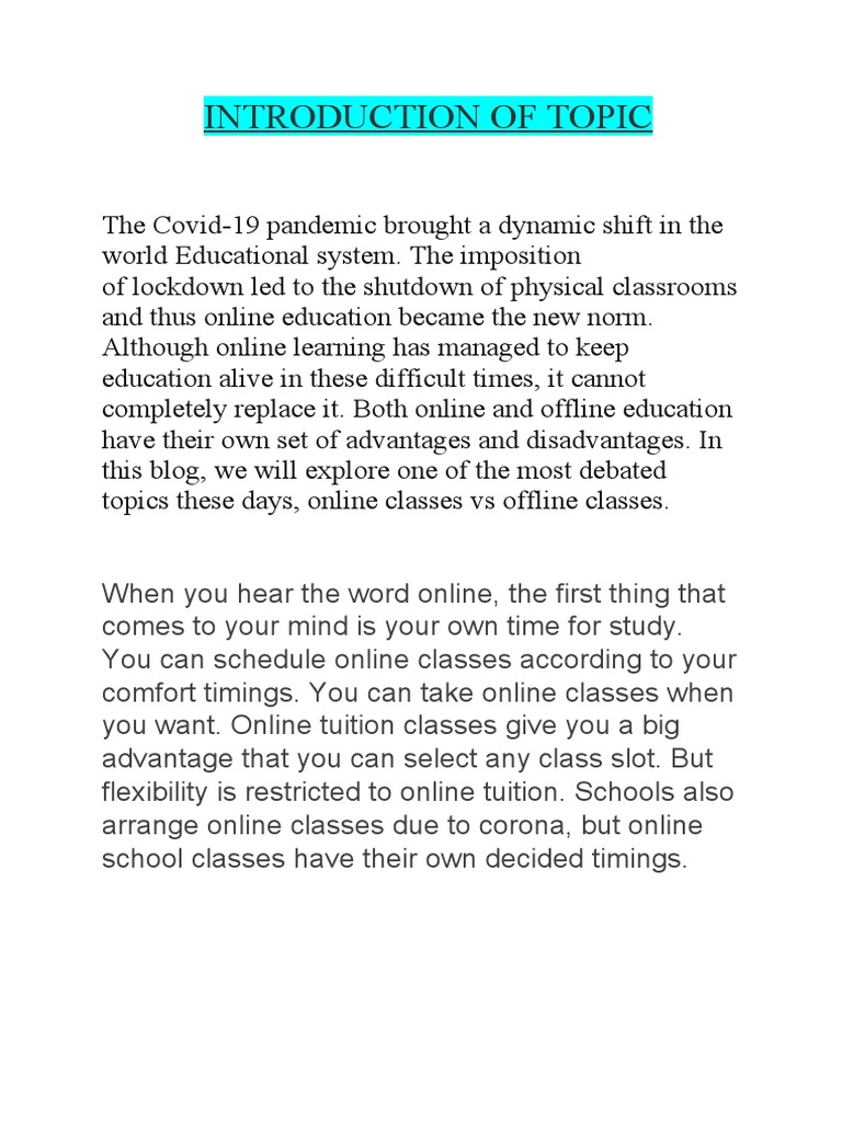 Online vs Offline Education: Key Differences | PDF | Distance Education ...