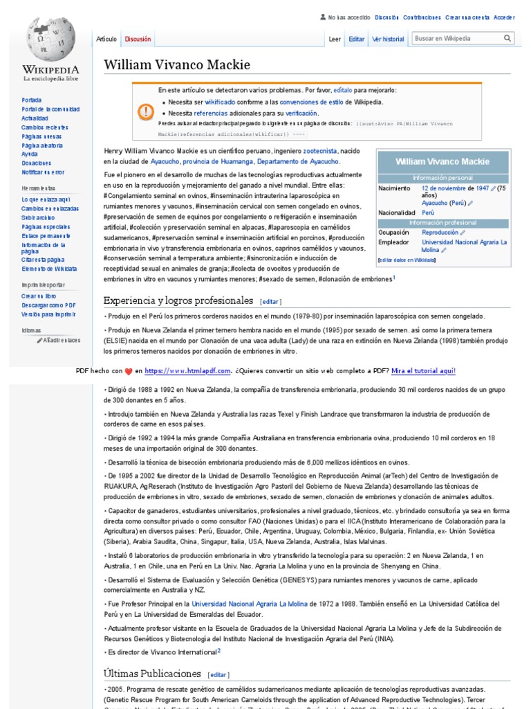Es Wikipedia Org Wiki William Vivanco Mackie | PDF | Clonación | Wikipedia